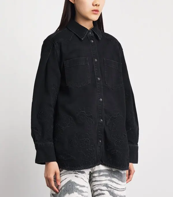 GANNI Broderie Anglaise Denim Jacket
