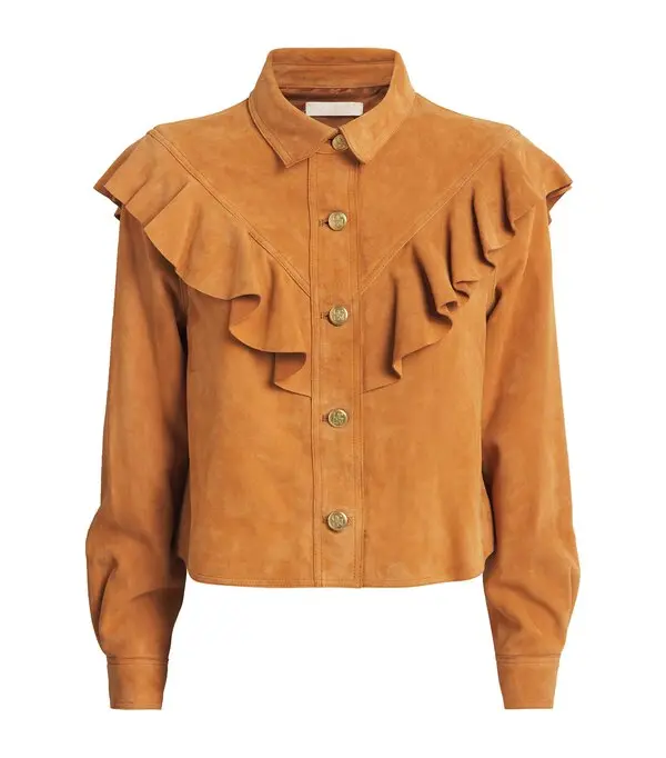 Ulla Johnson Ruffled Matilde Suede Jacket