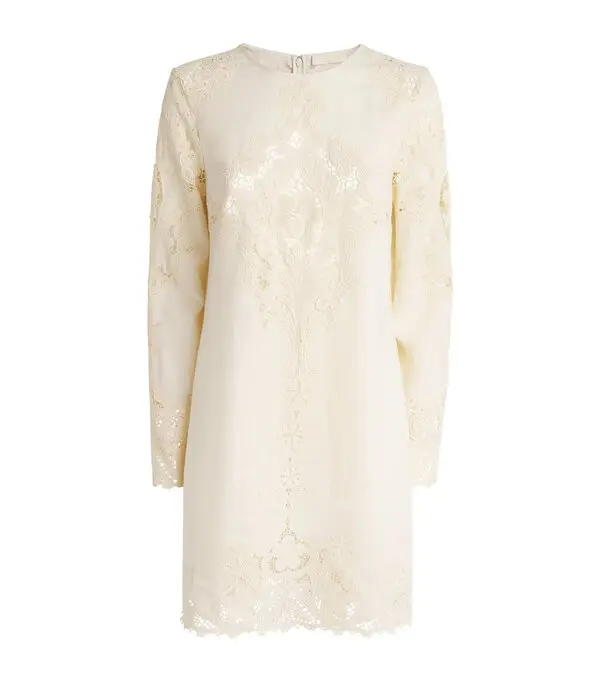 Ulla Johnson Embroidered Linen Mini Dress - Ivory
