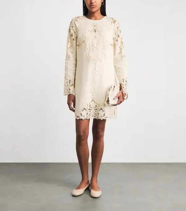 Ulla Johnson Embroidered Linen Mini Dress
