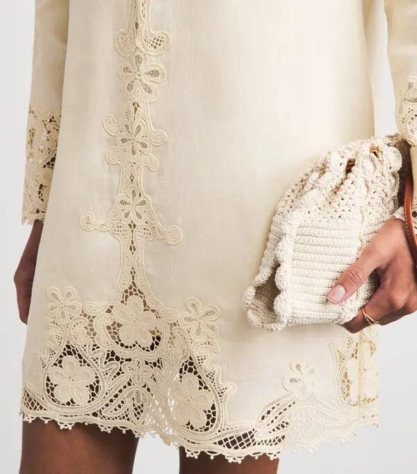 Ulla Johnson Embroidered Linen Mini Dress
