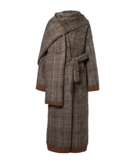 Brunello Cucinelli Checked Mohair And Wool-blend Wrap Coat - No