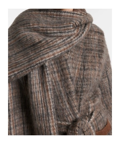 Brunello Cucinelli Checked Mohair And Wool-blend Wrap Coat
