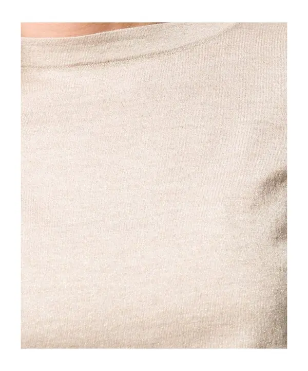 Brunello Cucinelli Short-sleeved Crewneck Knitted T-shirt - Desert-colored