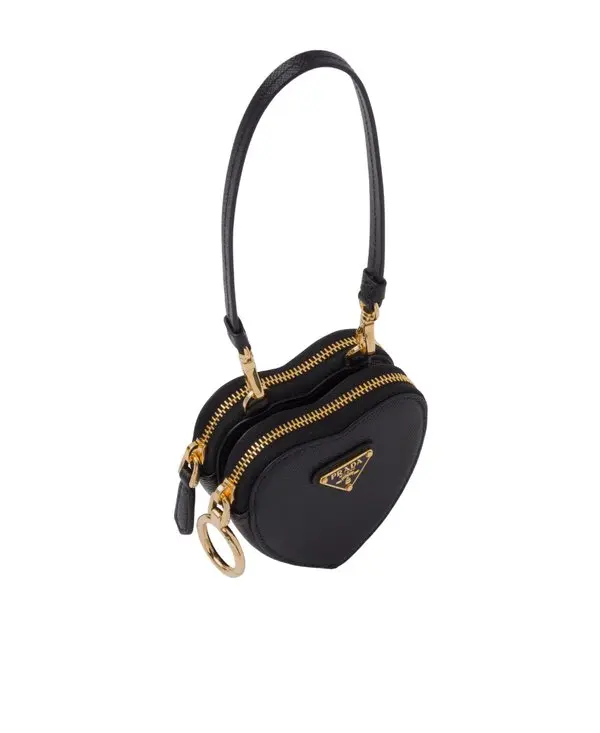 Prada Saffiano Leather Heart Mini Pouch