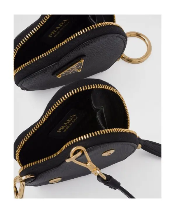Prada Saffiano Leather Heart Mini Pouch