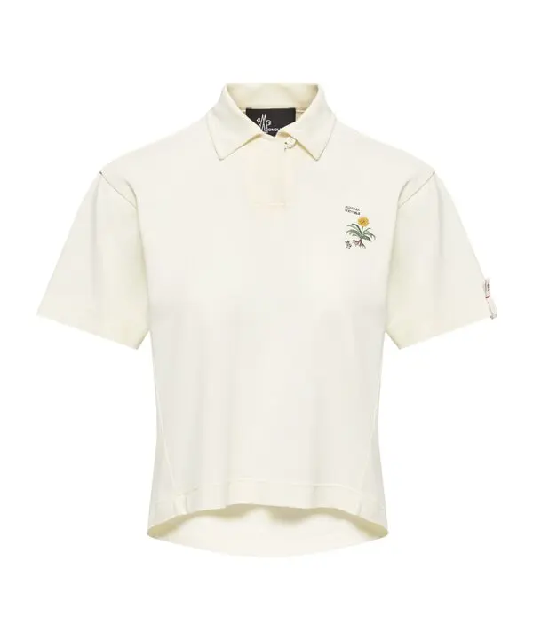 Moncler Embroidered Botanical Motif Polo Shirt