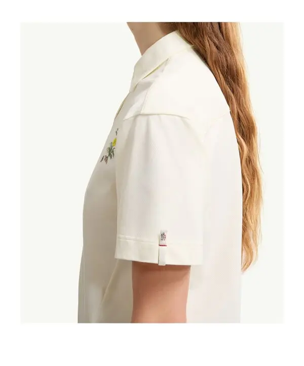 Moncler Embroidered Botanical Motif Polo Shirt