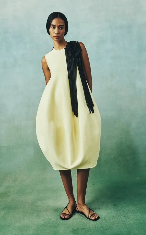 PEPA POMBO Felice Midi Dress - Yellow