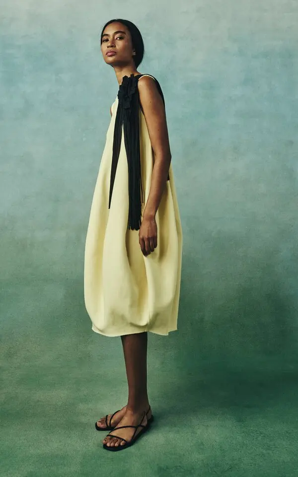 PEPA POMBO Felice Midi Dress - Yellow