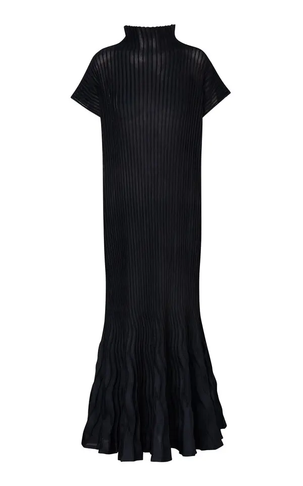 PEPA POMBO Hibisco Maxi Dress - Black