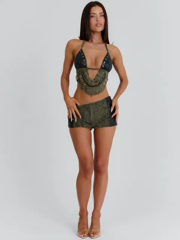 OUTCAST Braidy Shorts In Khaki