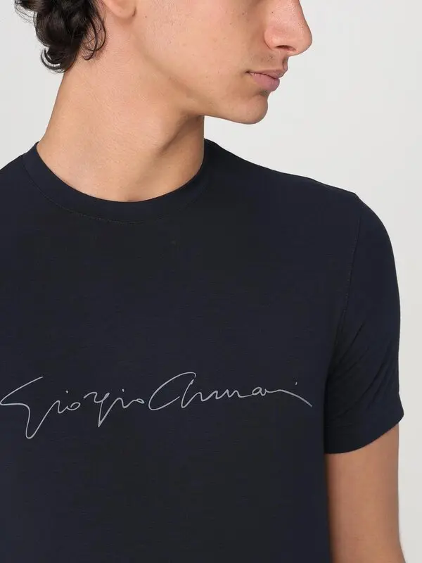 Giorgio Armani Stretch Cotton T-shirt With Logo