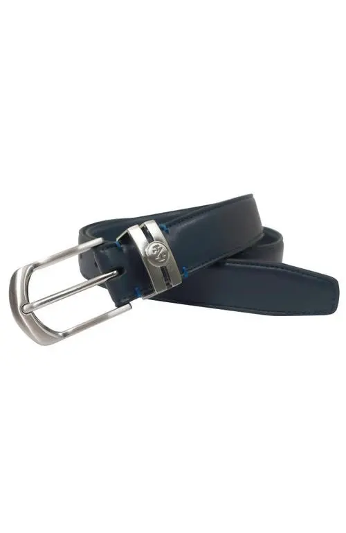 IZOD Golf 32mm Stretch Comfort Genuine Leather Belt With Metal Keeper - Navy