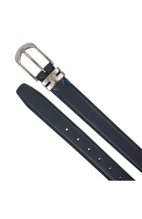IZOD Golf 32mm Stretch Comfort Genuine Leather Belt With Metal Keeper - Navy