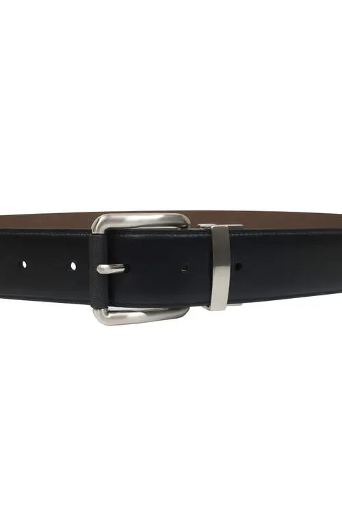 IZOD Reversible Leather Belt With Contrast Roller Buckle - Black