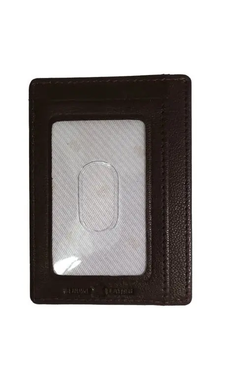 IZOD Genuine Leather Id Wallet With Epoxy Logo