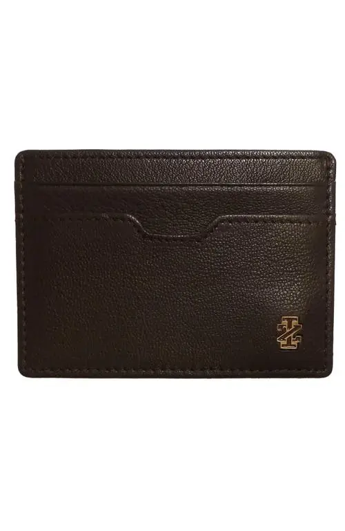 IZOD Genuine Leather Id Wallet With Epoxy Logo - Brown