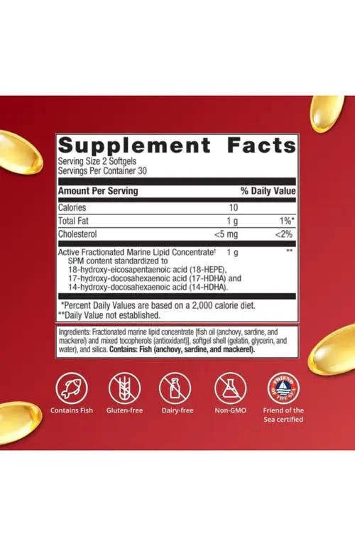 METAGENICS Spm Active Pro-resolving Marine Oil Supplement Softgels 60 Softgels