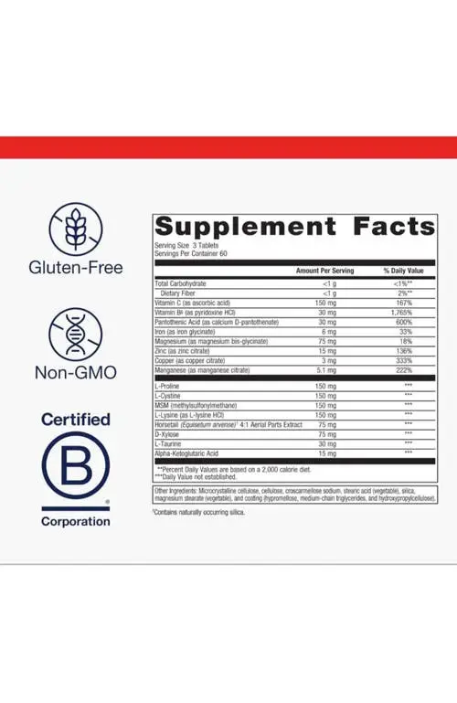 METAGENICS Collagenics Collagen-building Joint Skin Connective Tissue Support Supplement