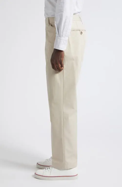 Thom Browne Tapered Cotton Chino Pants - Beige