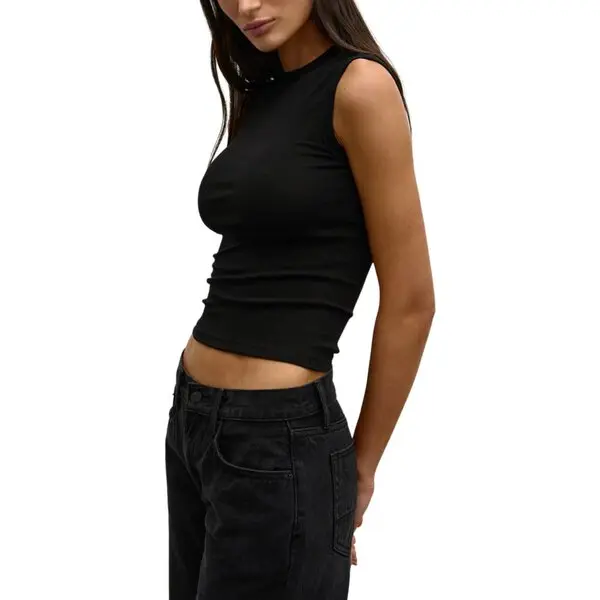 BAYSE Regan Stretch Cotton Tank Top - Black