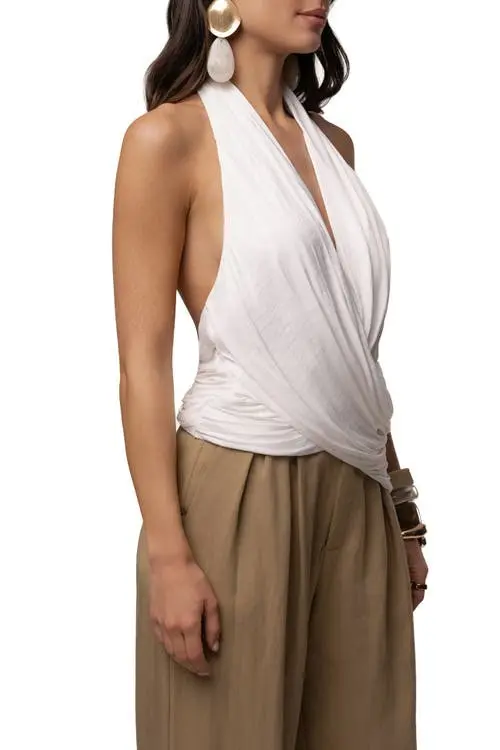 JLUXLABEL Villa Draped Halter Top