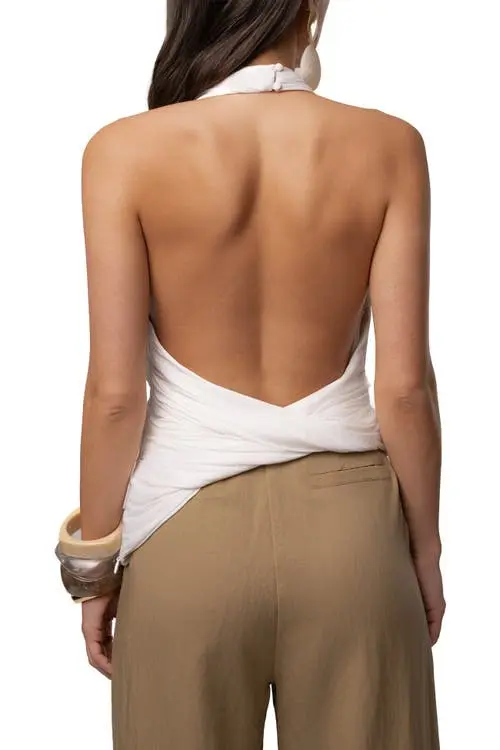 JLUXLABEL Villa Draped Halter Top