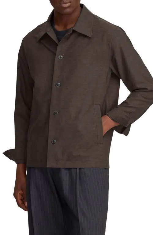 Nn07 Zander Pinstripe Shirt Jacket - Deep Truffle