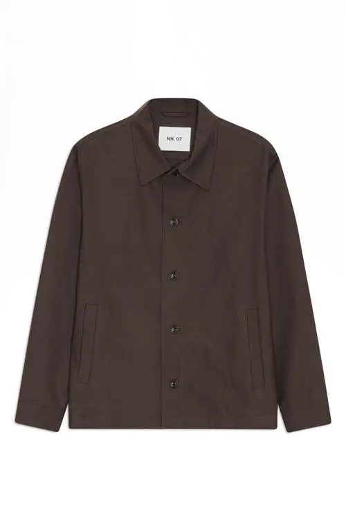 Nn07 Zander Pinstripe Shirt Jacket - Deep Truffle