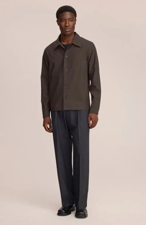 Nn07 Zander Pinstripe Shirt Jacket - Deep Truffle