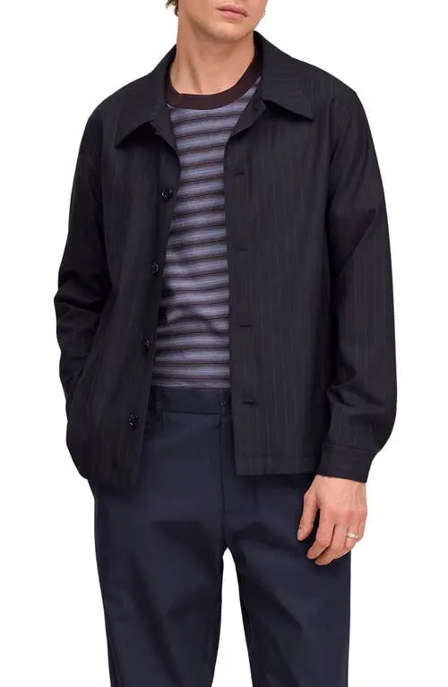Nn07 Zander Pinstripe Shirt Jacket