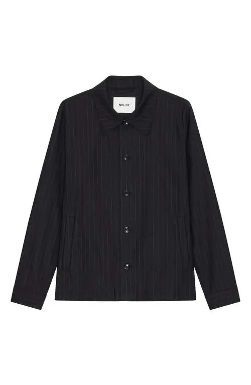 Nn07 Zander Pinstripe Shirt Jacket