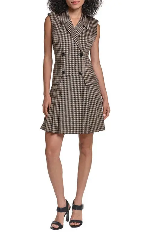 Karl Lagerfeld Paris Metallic Pleated Sleeveless Dress