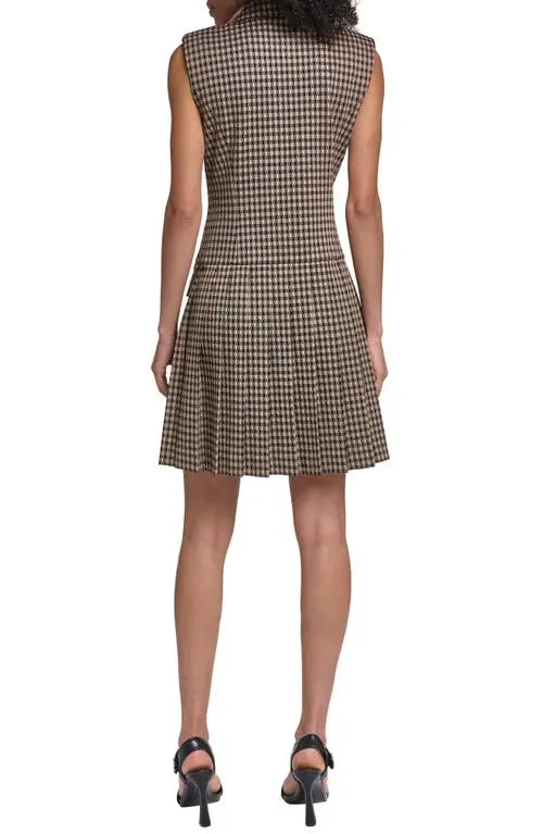 Karl Lagerfeld Paris Metallic Pleated Sleeveless Dress