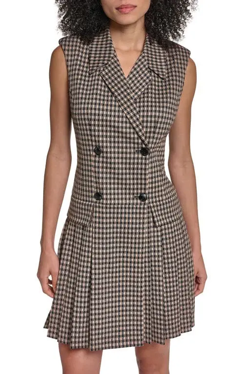 Karl Lagerfeld Paris Metallic Pleated Sleeveless Dress