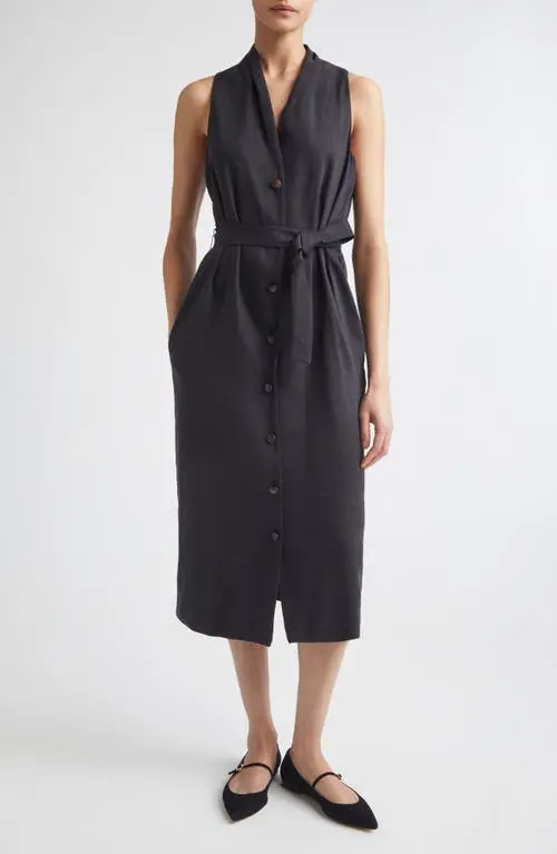 Max Mara Navetta Linen And Silk Midi Dress