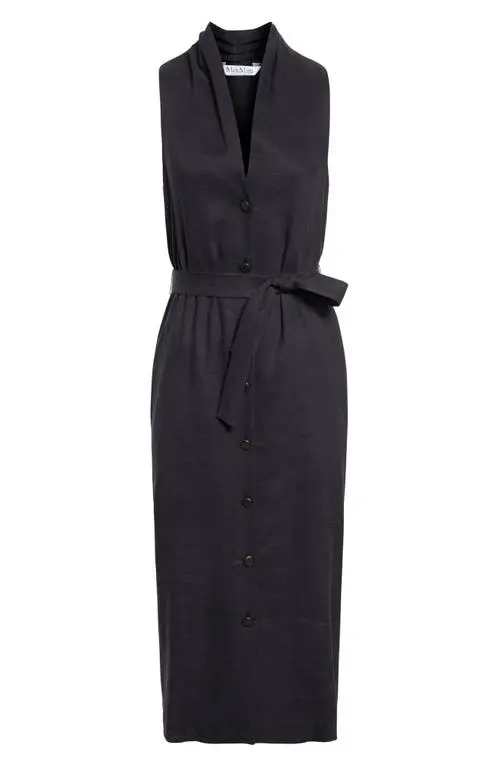 Max Mara Navetta Linen And Silk Midi Dress