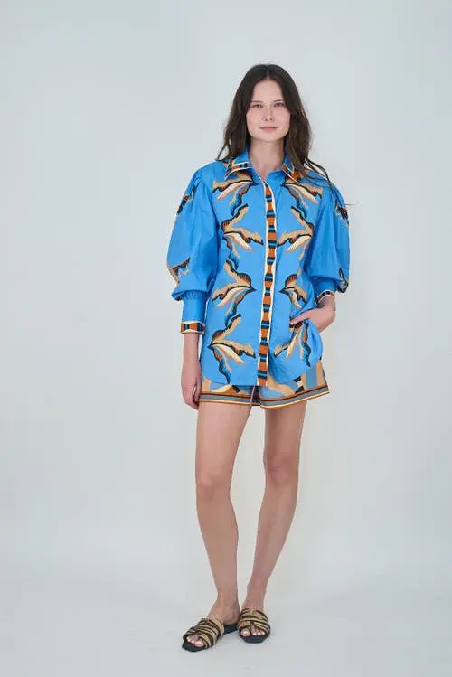 Las Surenas Shirt Bali Tiger - Blue