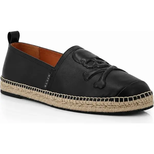 Philipp Plein Nappa Leather Espadrillas Skull