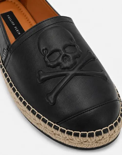 Philipp Plein Nappa Leather Espadrillas Skull