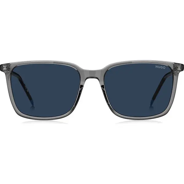 BOSS Rectangular Full Rim Sunglasses - Grey/blue
