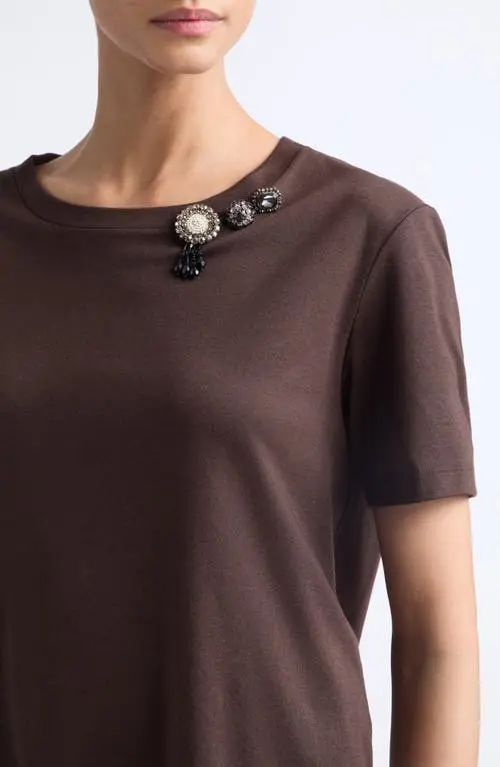 Max Mara Mitico Embellished Cotton & Modal T-shirt