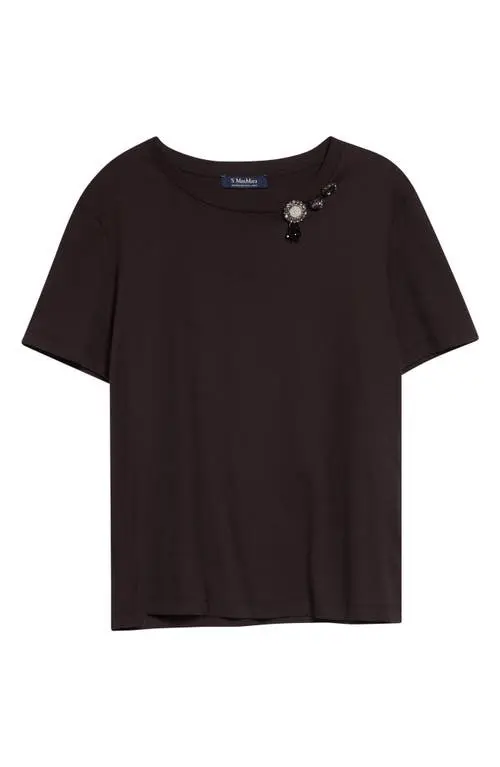 Max Mara Mitico Embellished Cotton & Modal T-shirt