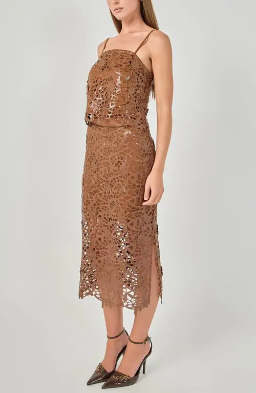 Endless Rose Sequin Floral Lace Midi Skirt