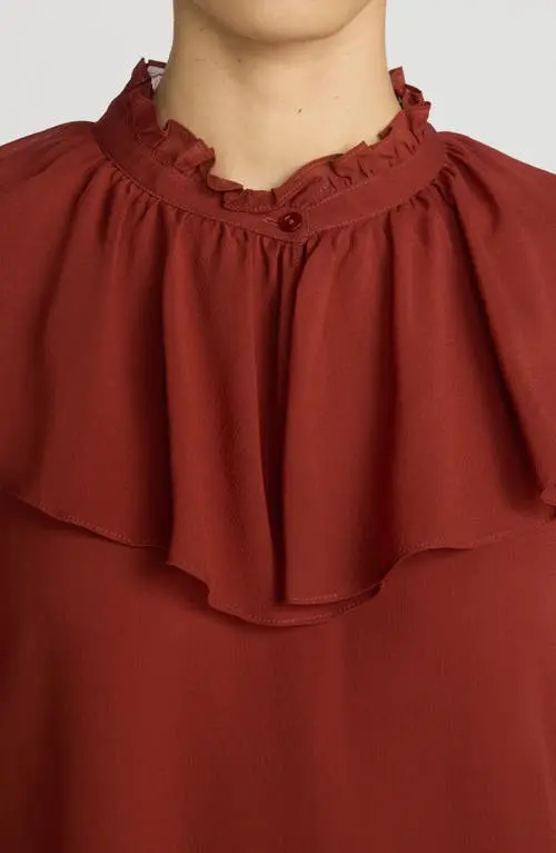 FRAME The Soire Long Sleeve Silk Minidress