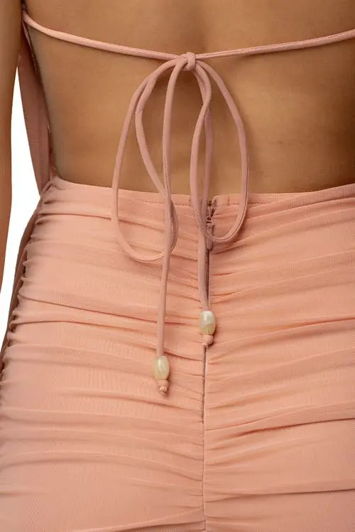 JLUXLABEL Alaina Plunge Maxi Dress - Peach