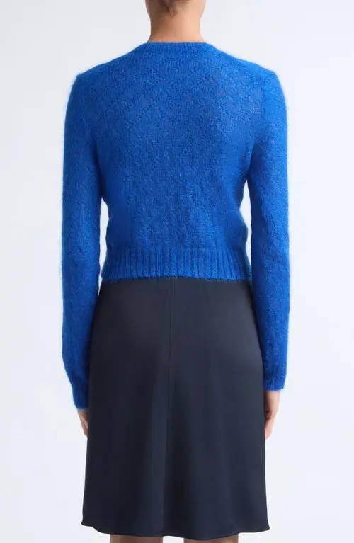 JIL SANDER Cropped Mohair And Silk Sweater - Deep Ultramarine