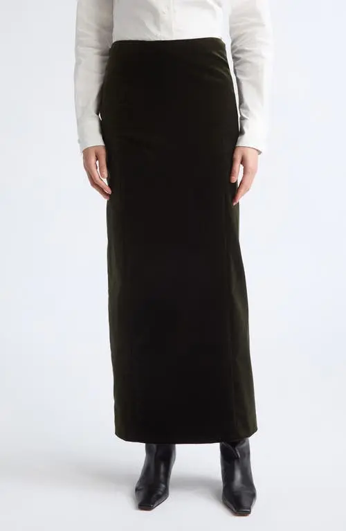 JIL SANDER Stretch Velveteen Pencil Skirt - Utility