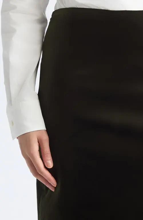 JIL SANDER Stretch Velveteen Pencil Skirt
